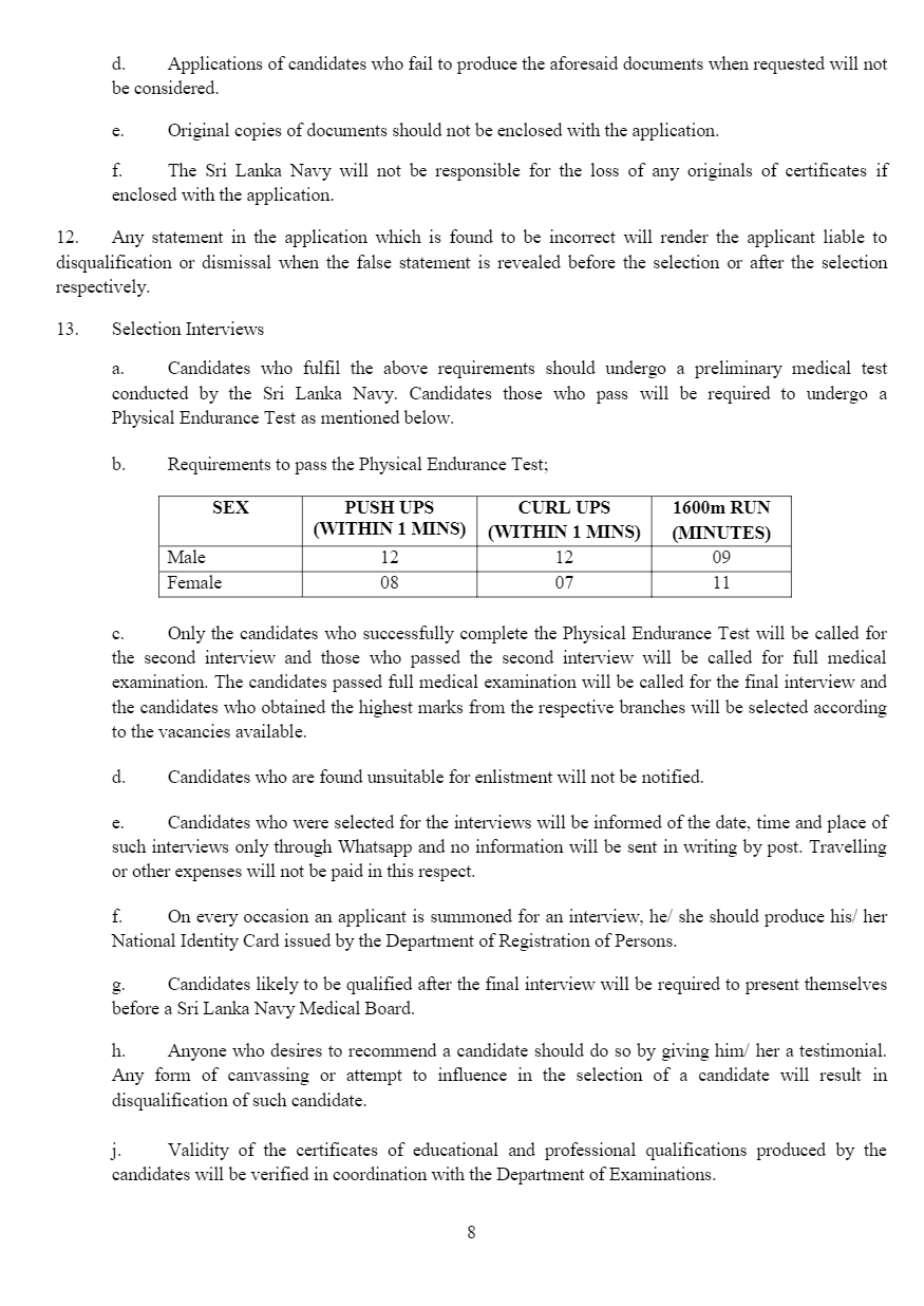 Direct Entry Officer – Sri Lanka Navy Job Vacancies 2024 - Tasty Learning