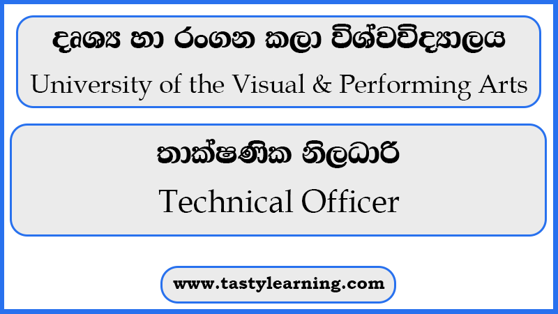 Technical Officer – University of the Visual & Performing Arts Job Vacancies 2025 - Tasty Learning