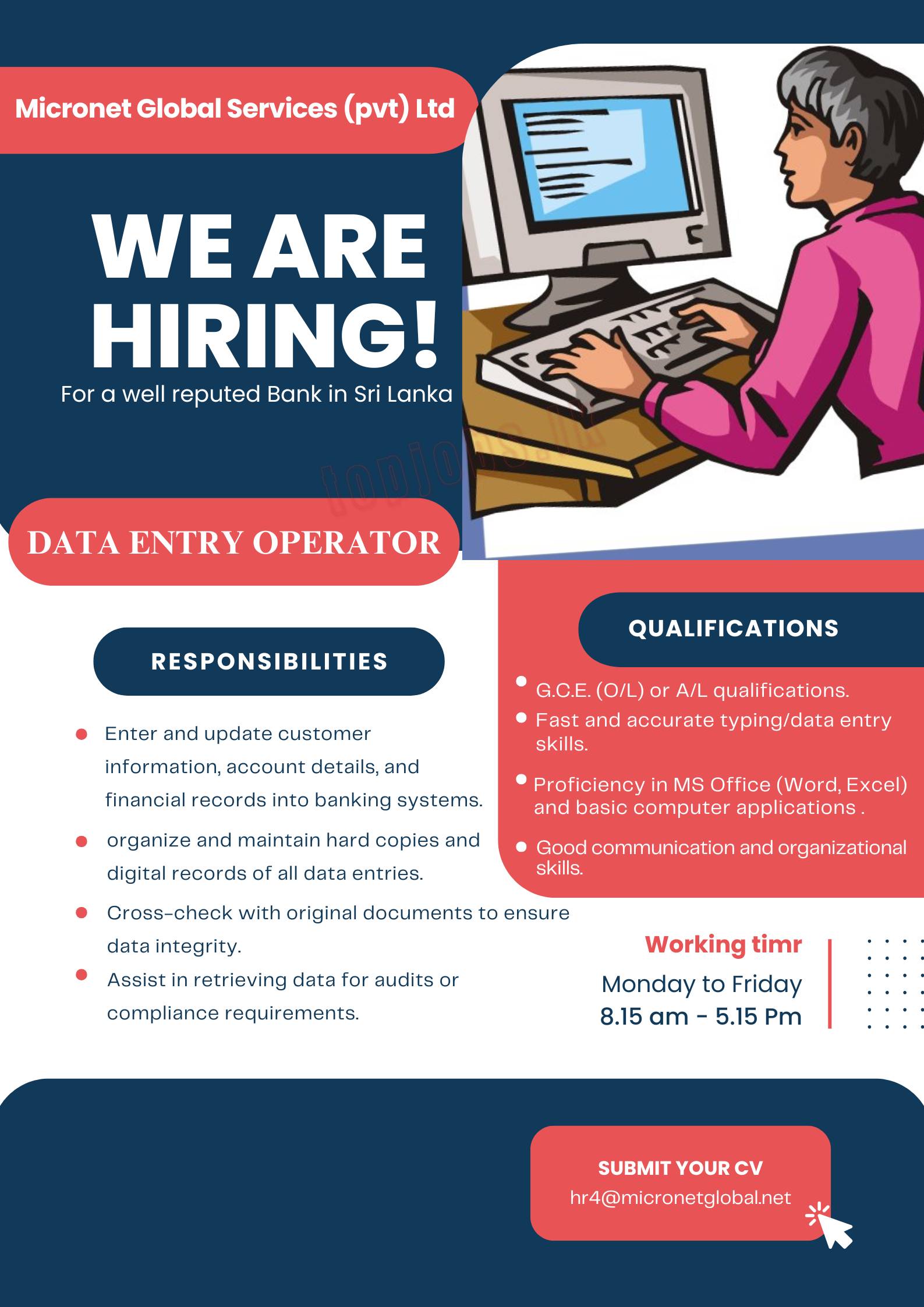 Data Entry Operator – Micronet Global Services Job Vacancies 2025 - Tasty Learning