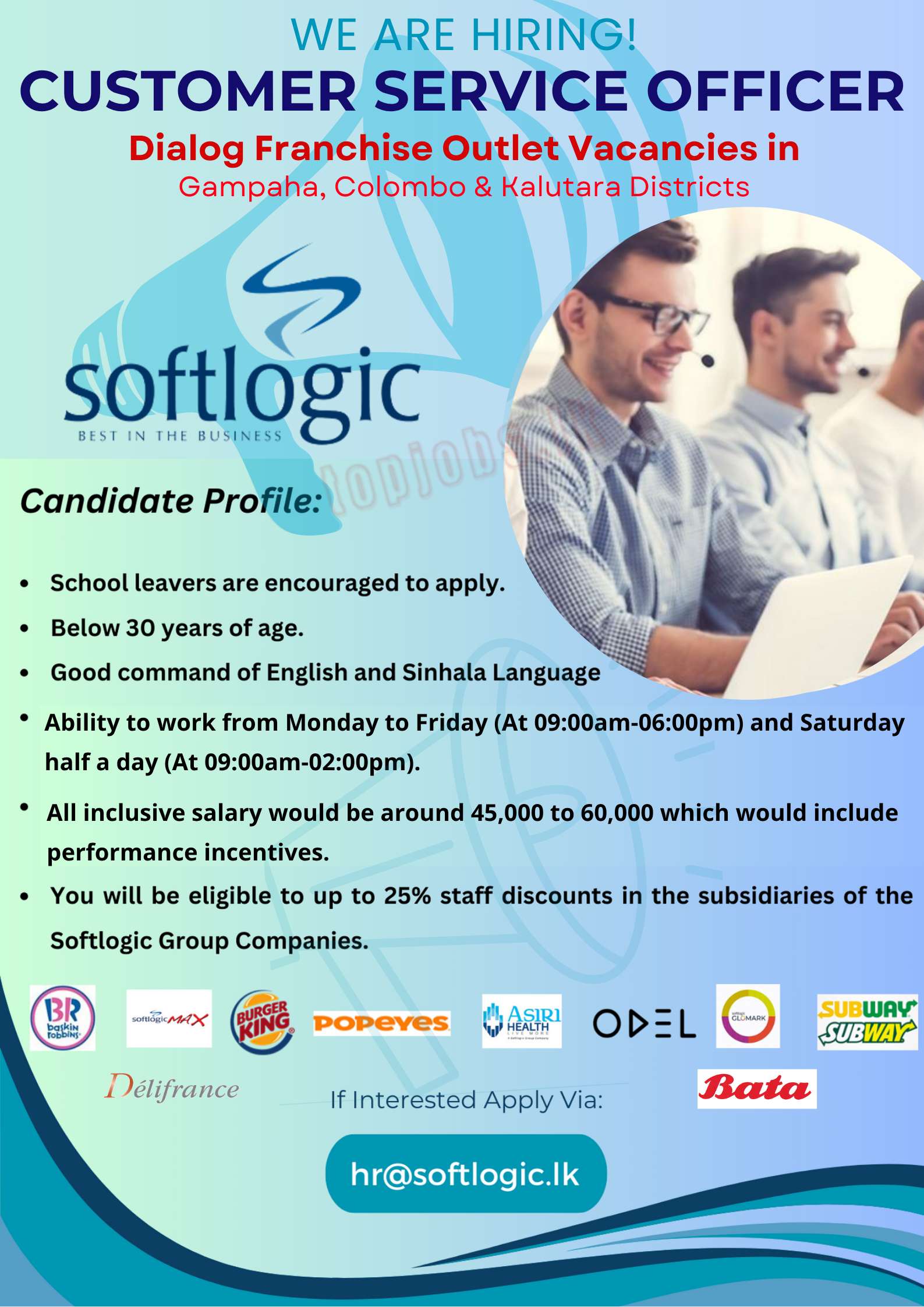 Customer Service Officer – Softlogic Holdings PLC Job Vacancies 2025 ...